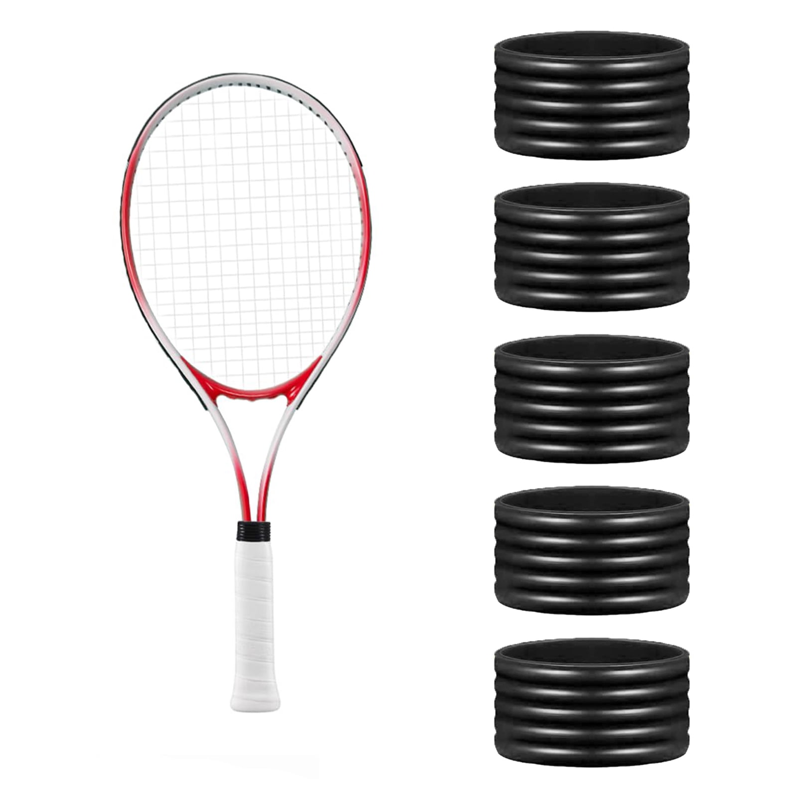 awjaisca 5Pcs Silicone Racket Handle Grip Ring Non-Slip Absorbent ...