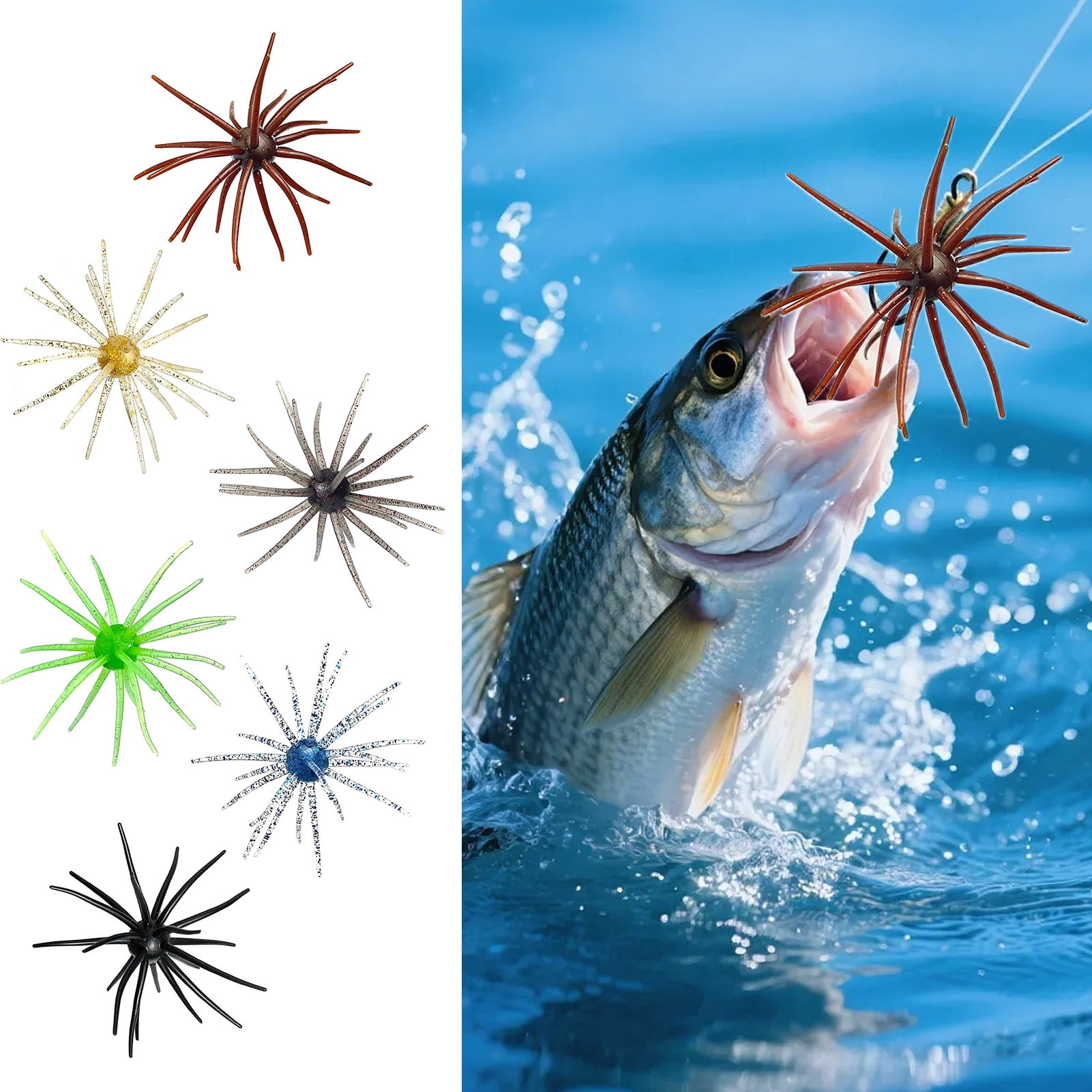 awjaisca 9CM/2.8G 11CM/8.7G TPE Bionic Sea Urchin Lure Floating ...