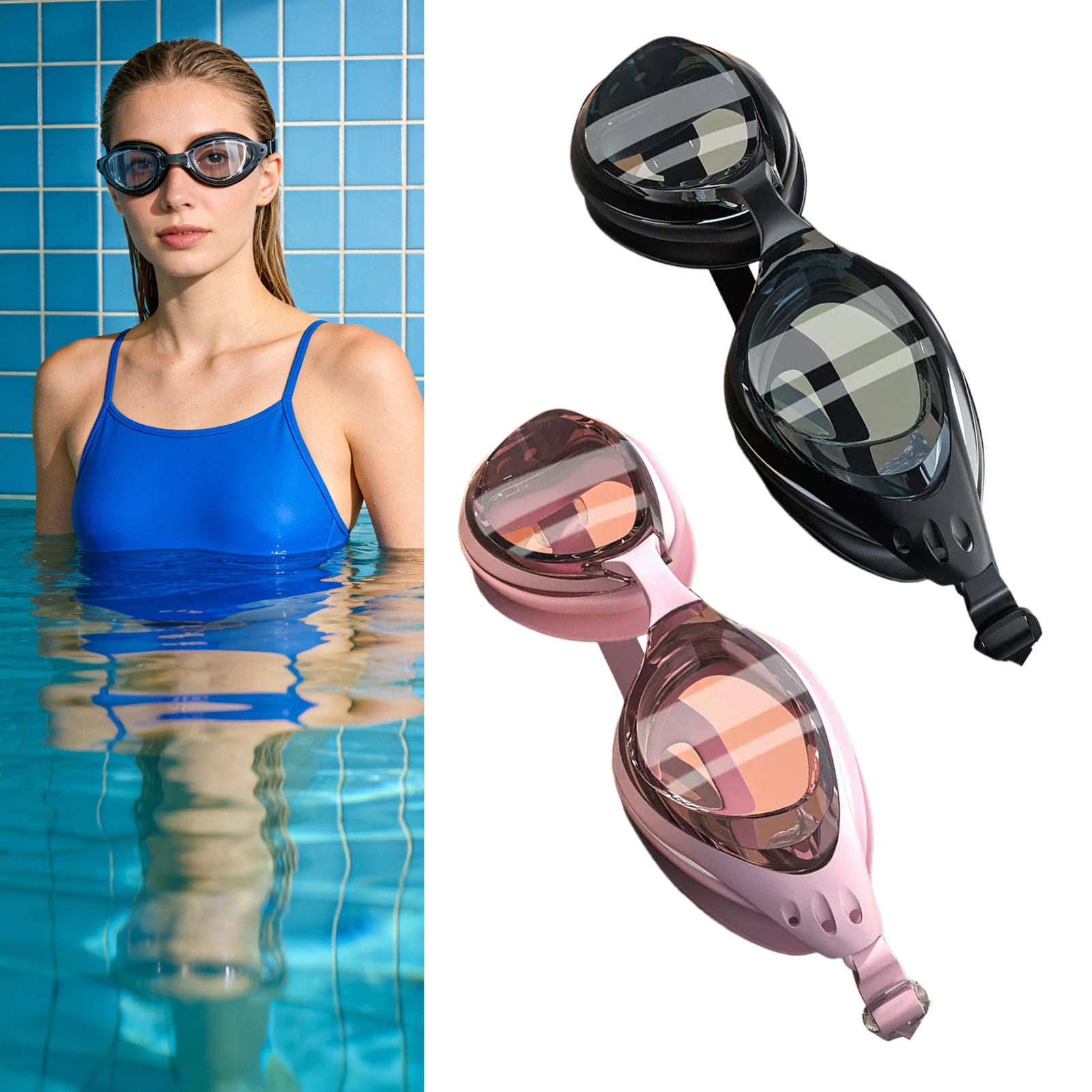 awjaisca Adults Swim Goggles Waterproof No Leakage Anti-Fog UV ...
