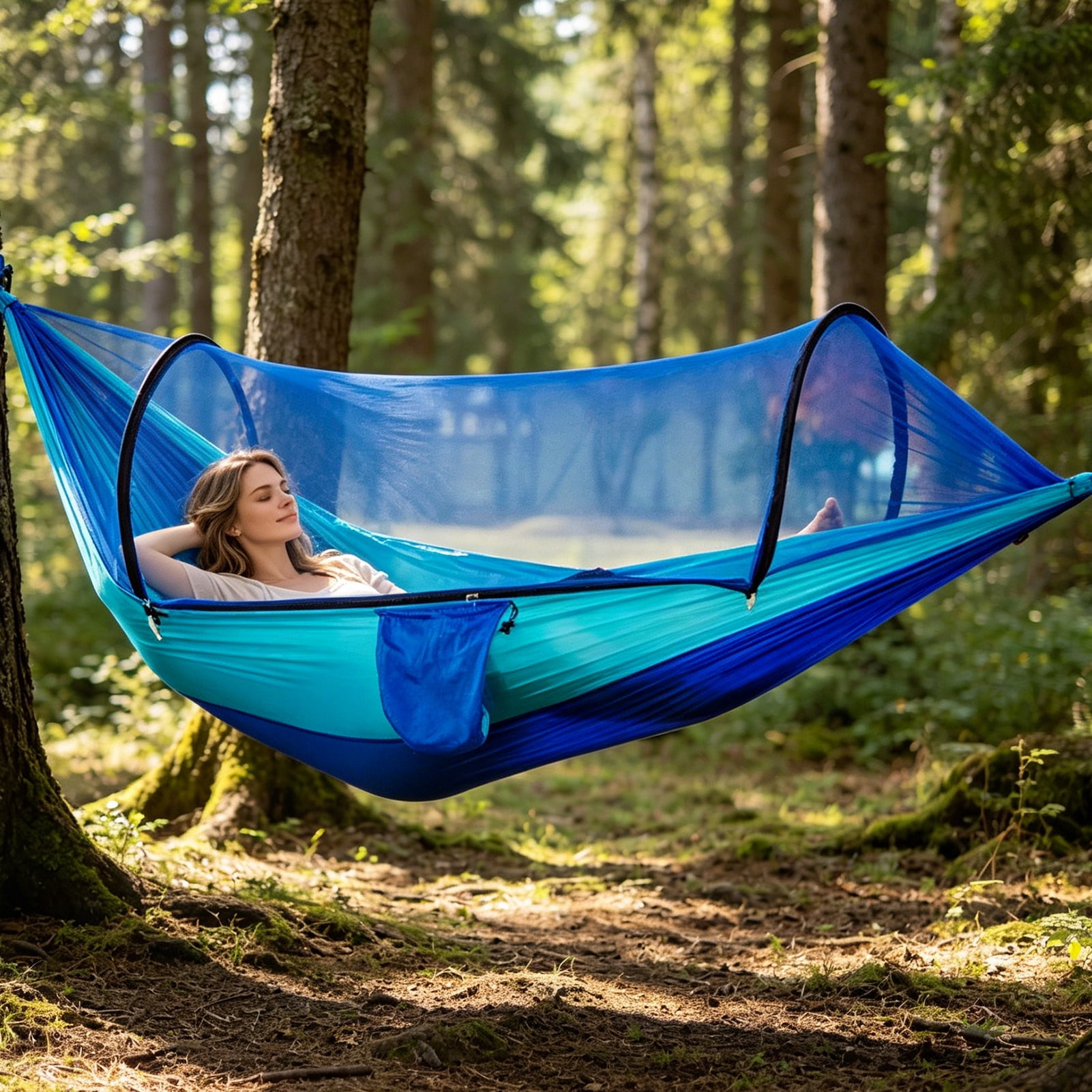 awjaisca Camping Hammock Mosquito Net Portable Hammocks Anti-Rollover ...