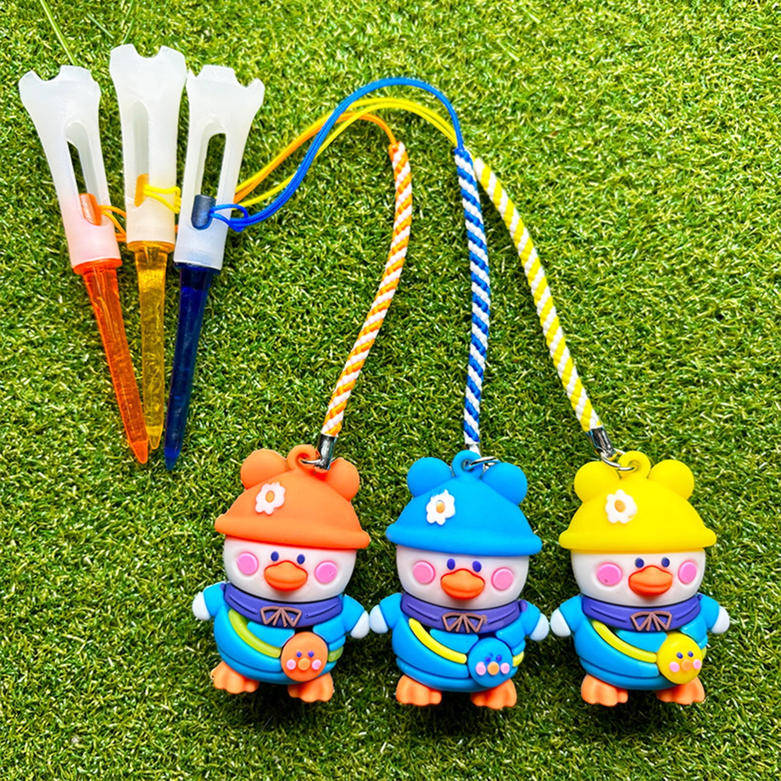 awjaisca Cartoon Duck Golf Tees Holder with Anti-Loss Rope Clear ...
