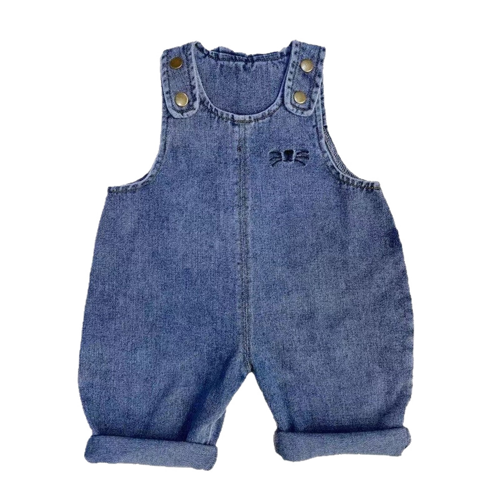 awjaisca Children Jumpsuit Denim Overall Soft Light Blue Adjustable ...