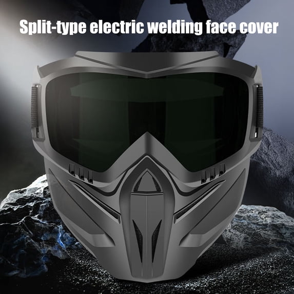 awjaisca Full Face Mask with Detachable Goggles, Anti-Fog UV Protection ...