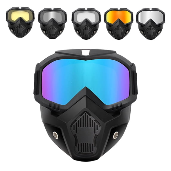 awjaisca Outdoor Cycling Goggles with Detachable Face Guard UV ...