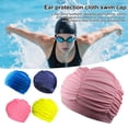 awjaisca Women Cloth Swimming Cap, Breathable Ruffle Solid Color Swim ...
