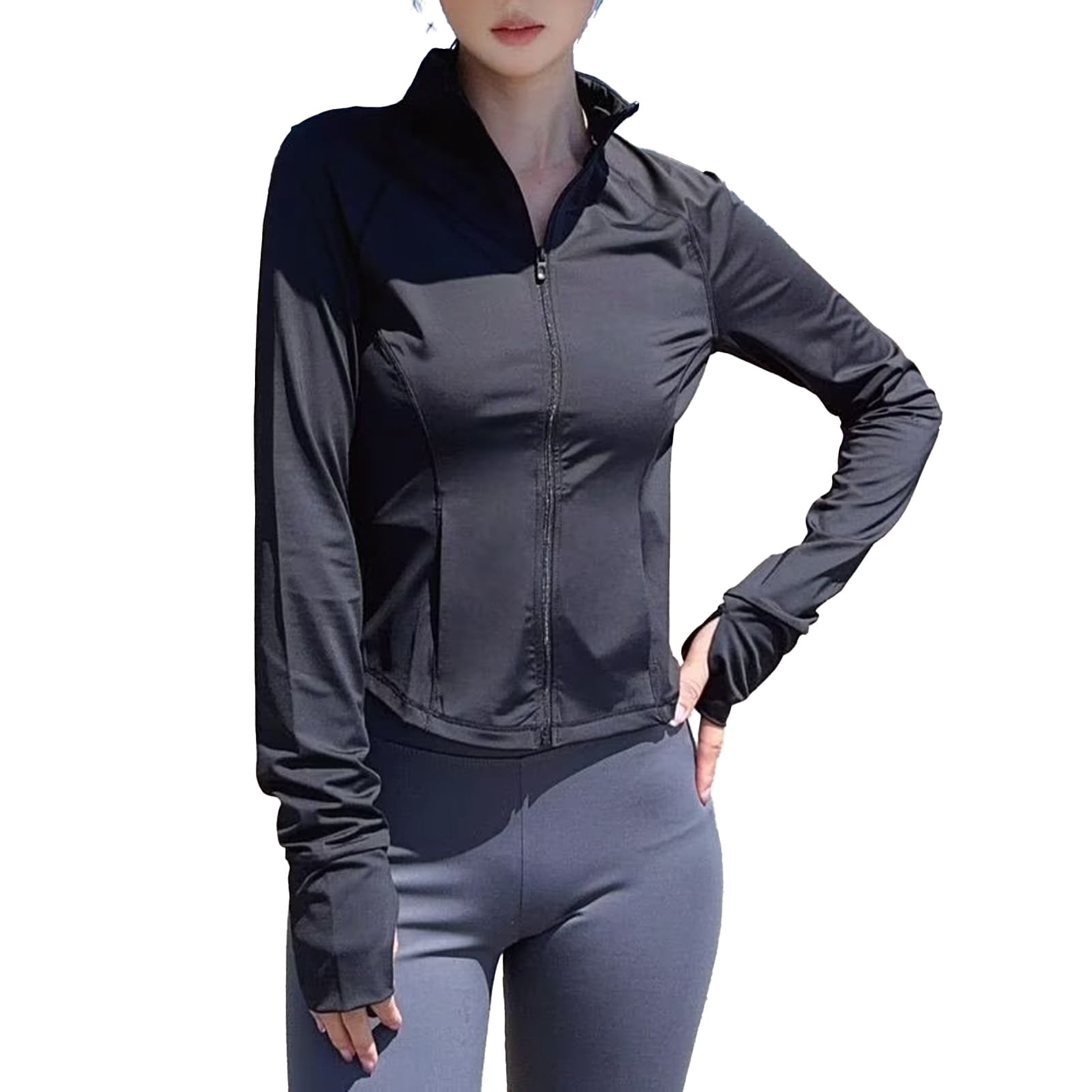 awjaisca Women's Athletic Sun Protection Jacket Long Sleeve Full Zip ...