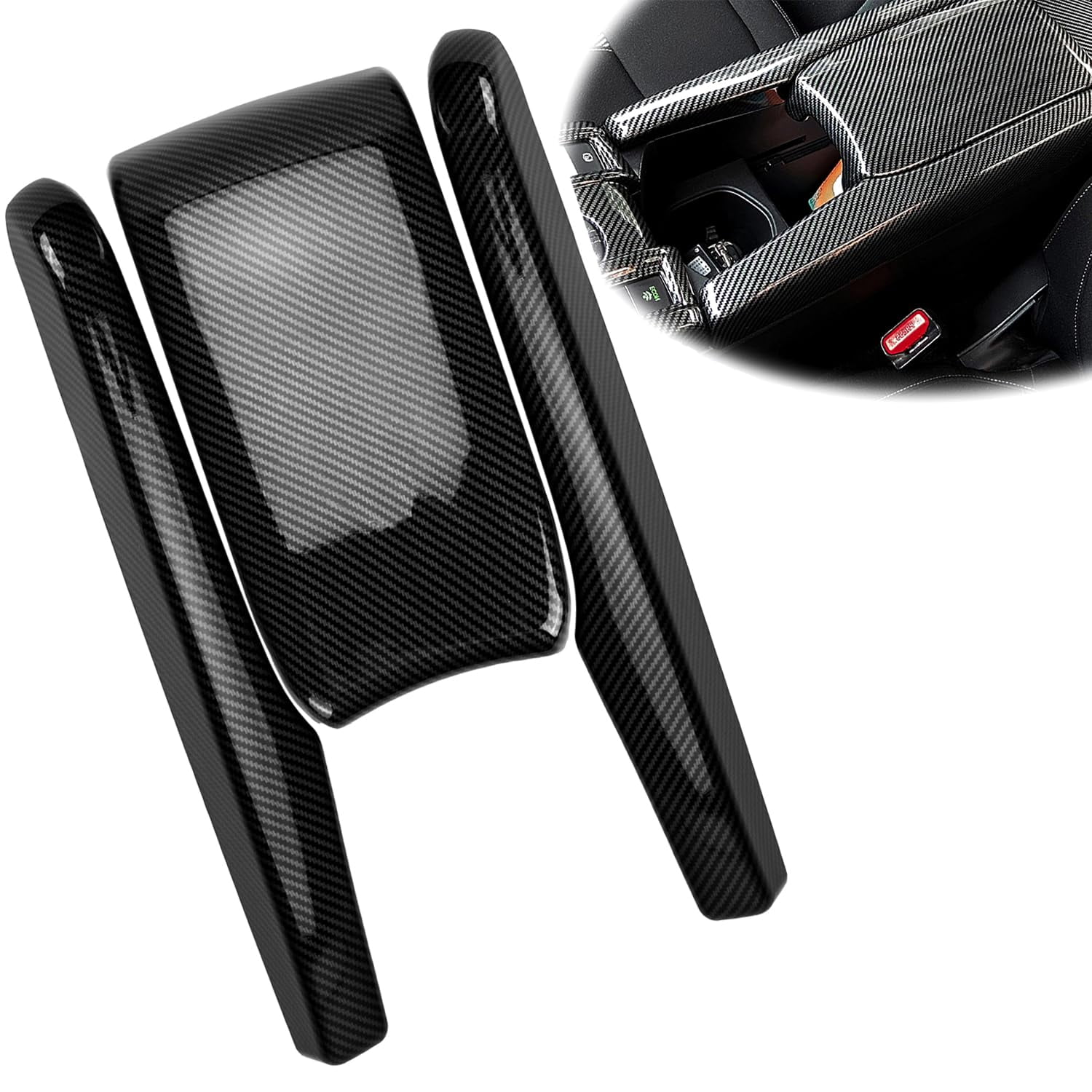 awliye Carbon Fiber Pattern SSF20 Armrest Box Cover Console Trim Cover ...