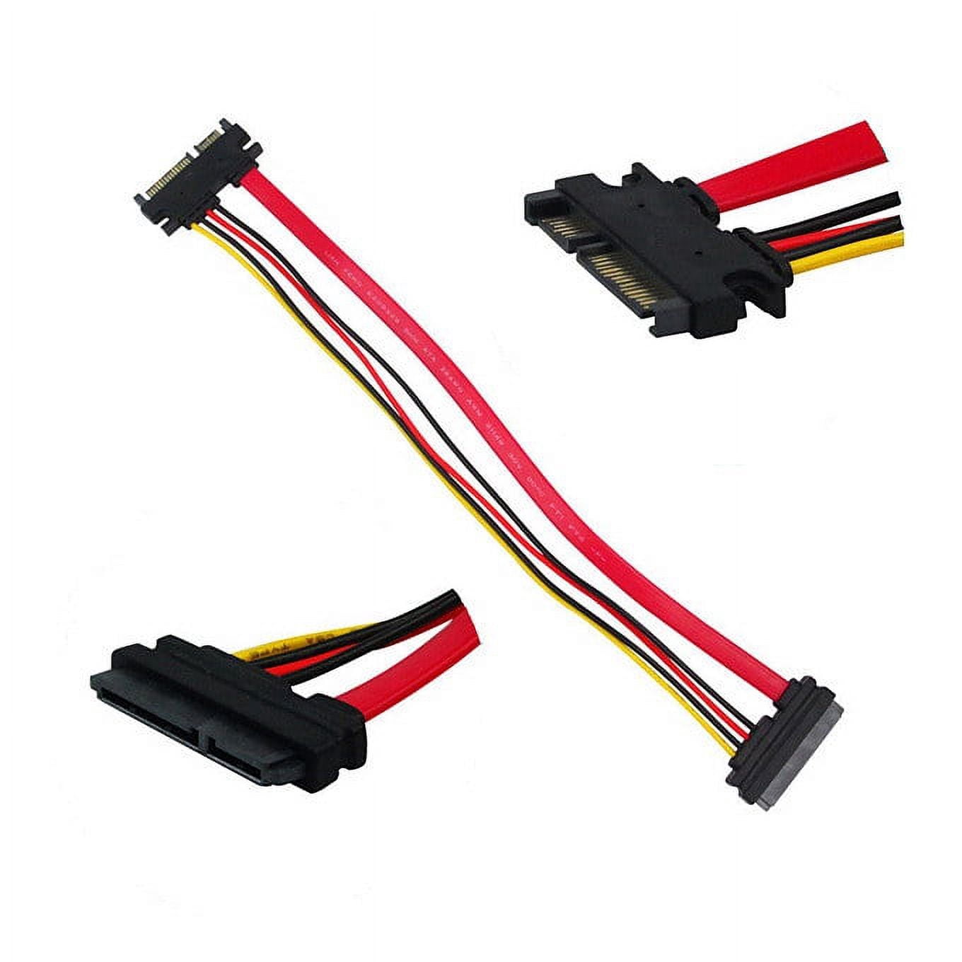 axGear 12'' Male to Female 7+15 Pin Serial SATA Data Power Combo Extend ...