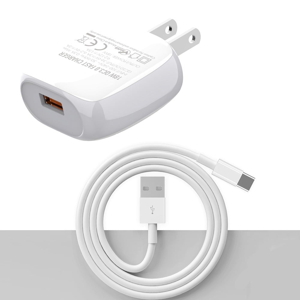axGear 18W USB QC AC Fast Charger USB-C Type C Cable Wall Plug ...
