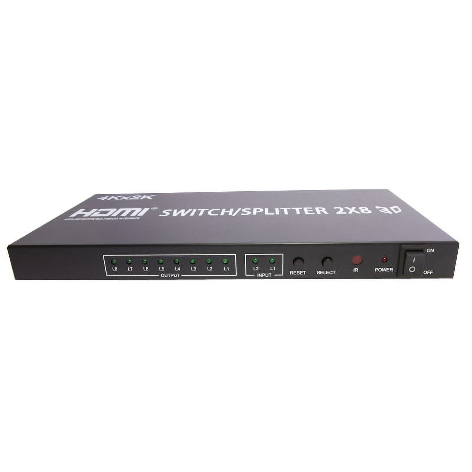 axGear 2X8 HDMI 3D True Matrix Switch Splitter with Audio Video Input ...
