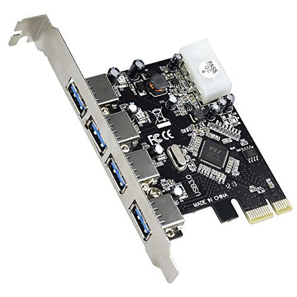 axGear 4 Port 5Gbps USB3.0 PCI-E PCI Express Card Adapter for Window XP ...