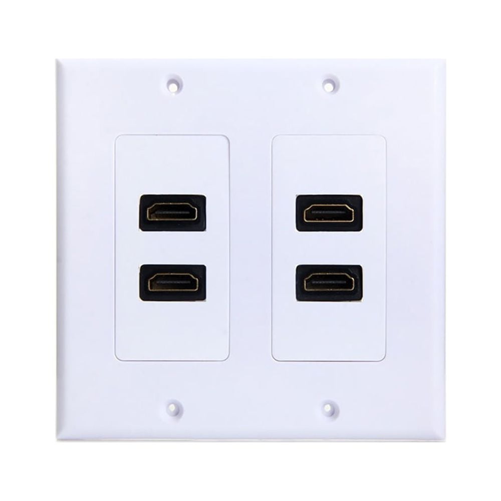 axGear 4 Port HDMI Female Wall Plate Face Panel Coupler Outlet Extender ...