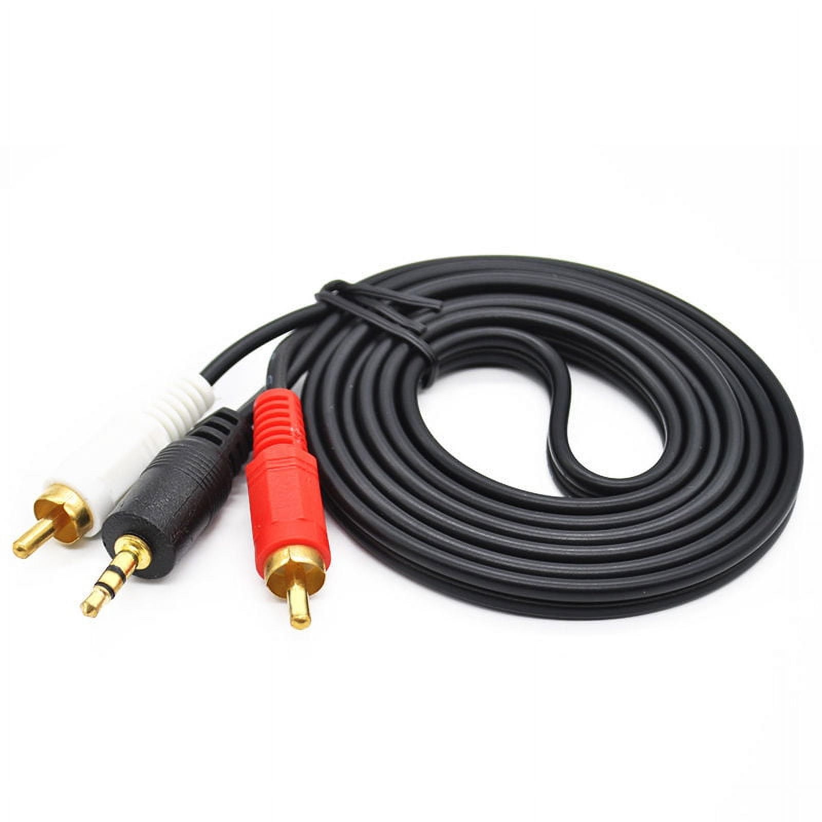 axGear 5FT 35MM Stereo to 2 RCA 2RCA Audio Male to Male Cable - Walmart.com