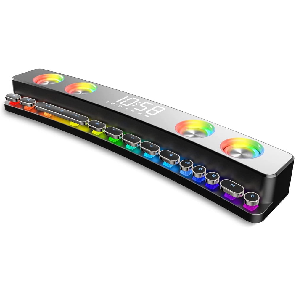 axGear Computer Speakers Desktop FM RGB PC Gaming Speaker Soundbar with ...