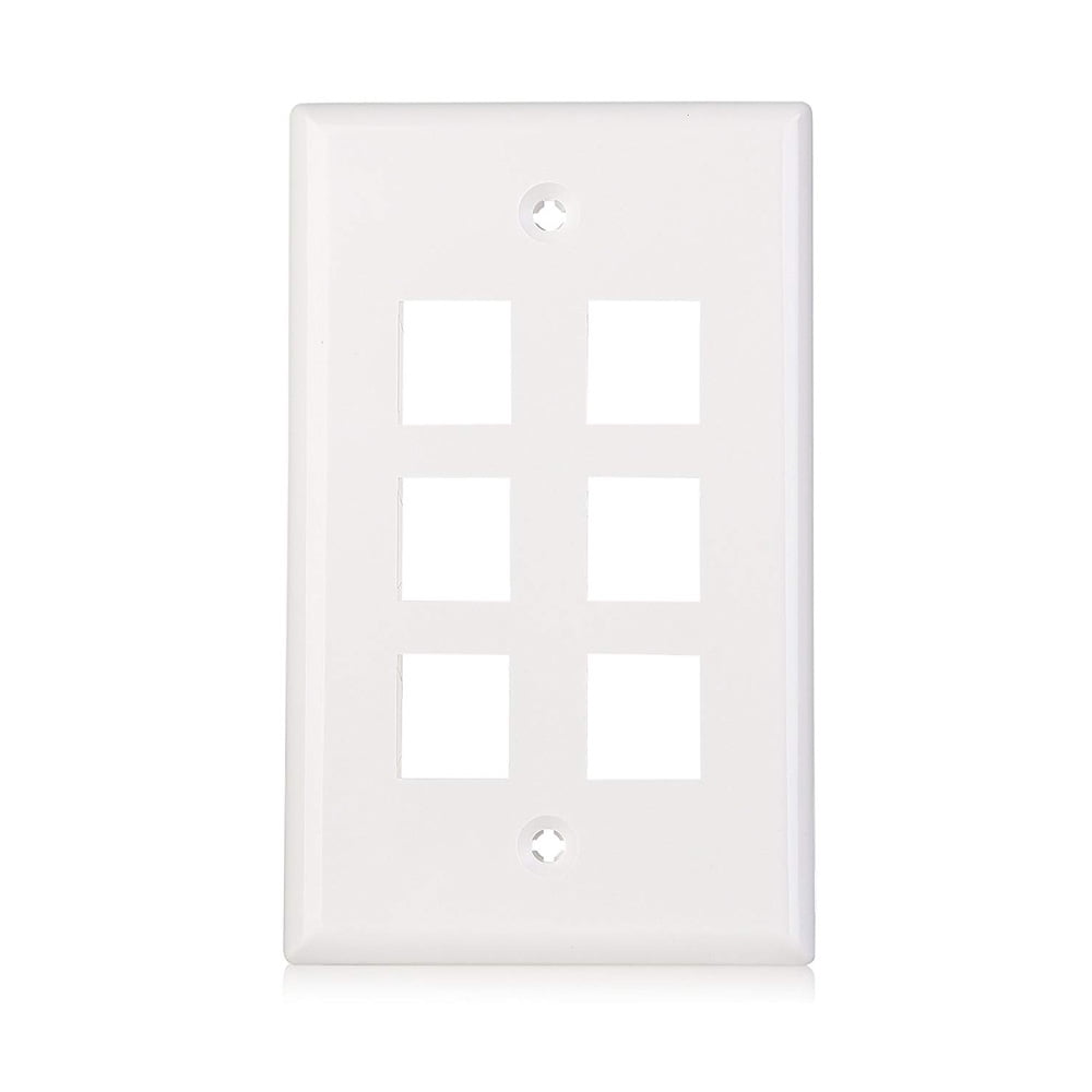 axGear Ethernet Network Wall Plate, 6 Port RJ45 Connector Socket with ...