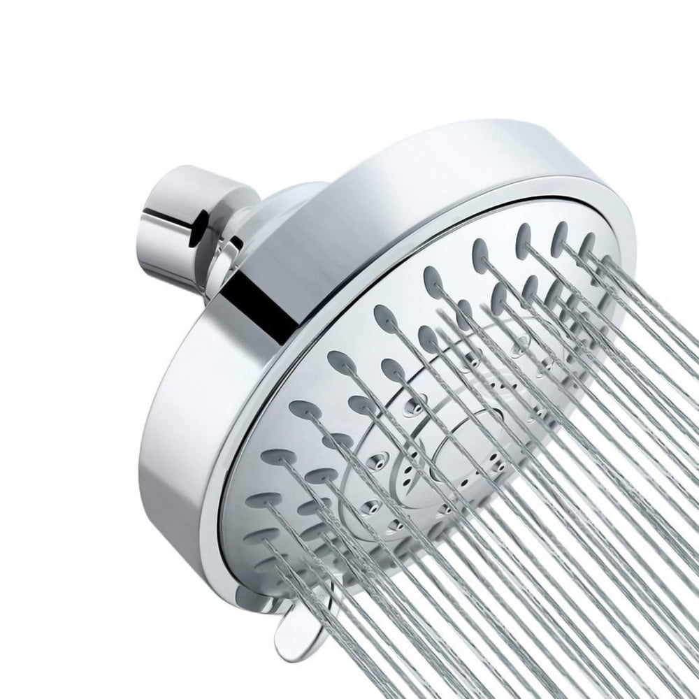 axGear High Pressure 4 Inch Shower Head with 5-Settings Chrome Finish ...
