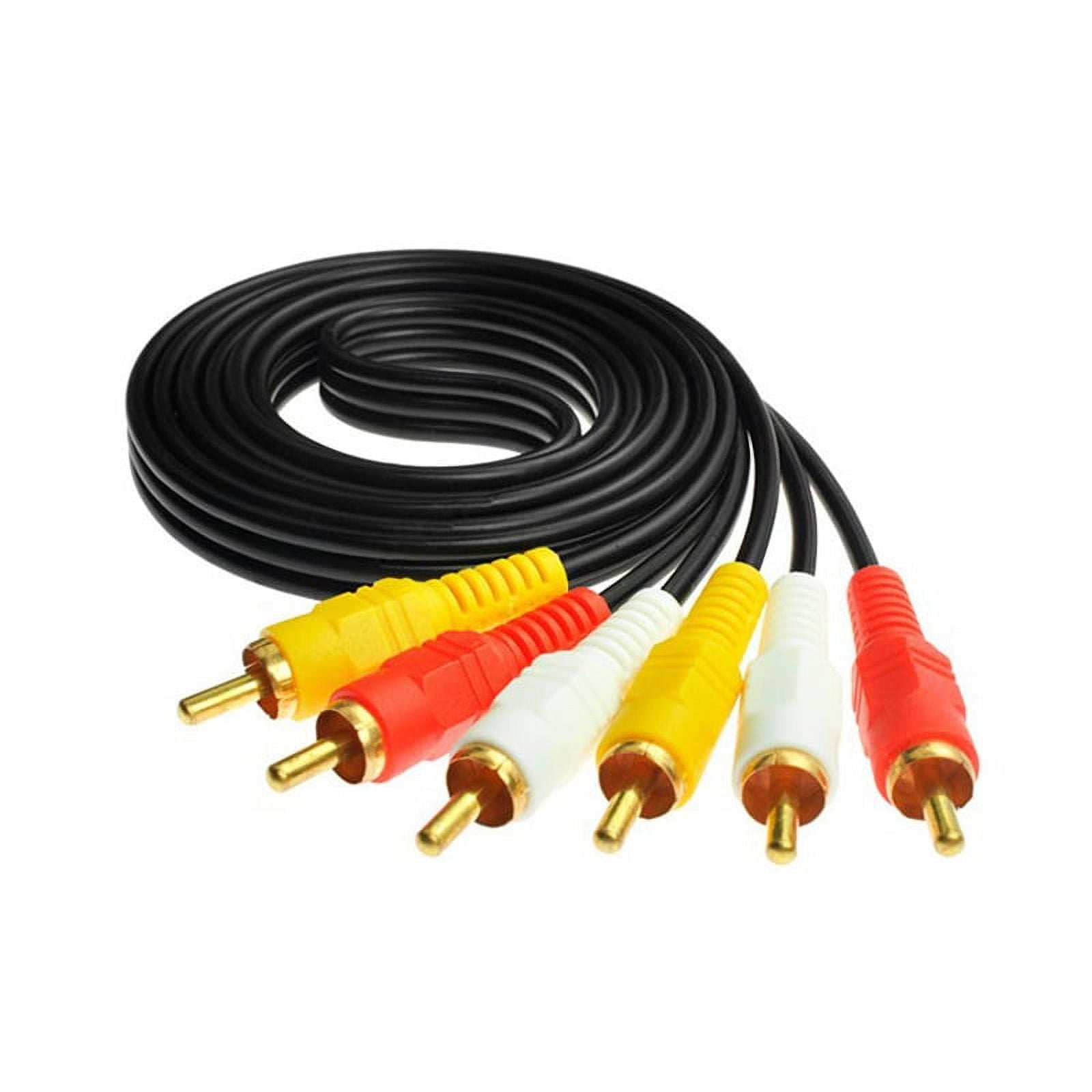axGear RCA Composite Cable AV Video Audio Wire M/M 6Ft 1.8M - Walmart.com