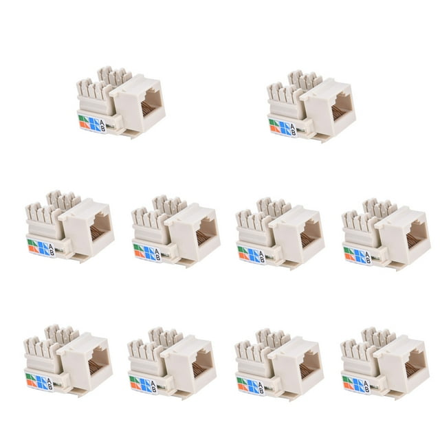 axGear RJ45 Cat5e 110 Punch Down Keystone Network Ethernet Jack Port 10 ...