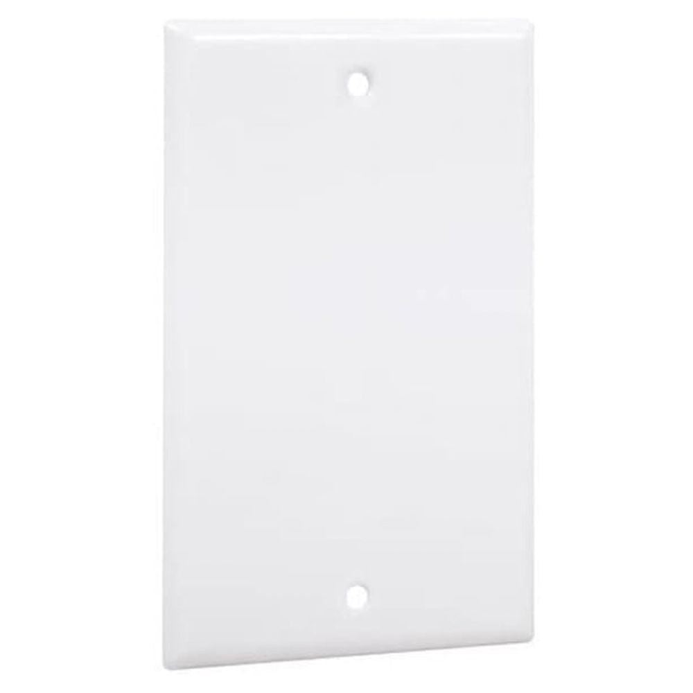 Ax Gear White Single Blank Wall Plate, High Impact Plastic, Smooth Face ...