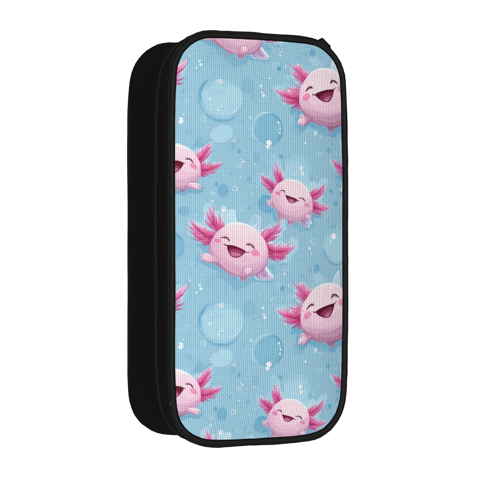 axolotl joyPencil Case,Double Layer Pencil Pouch Organizer,Pen Case ...