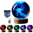 axolotl lamp,3.15 inch 3D K9 Crystal Ball Axolotl Night Light with ...