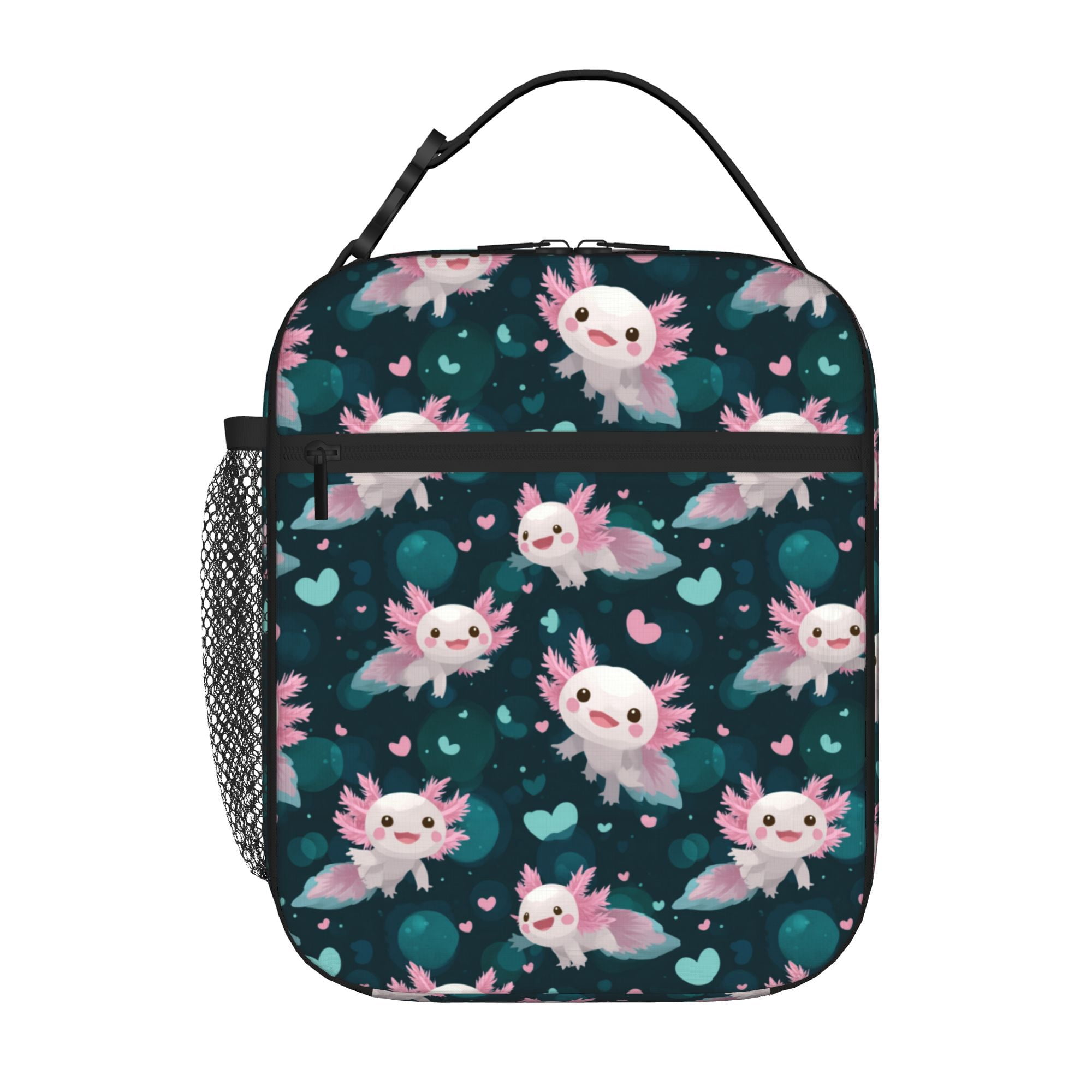 axolotl pattern Lunch Bag, Insulated Lunch Bag, Portable Lunch Box ...