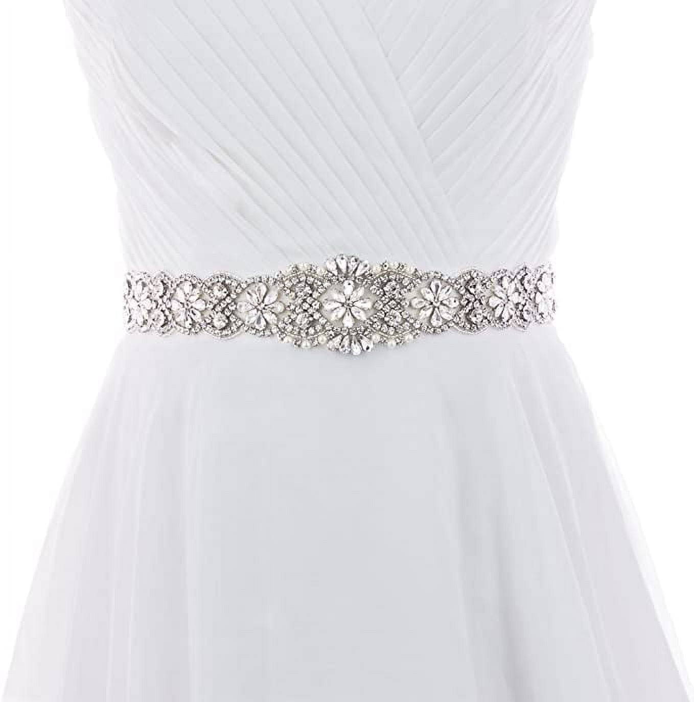 azaleas Women's Crystal Thin Wedding Belt Sashes Bridal Sash Belt for ...