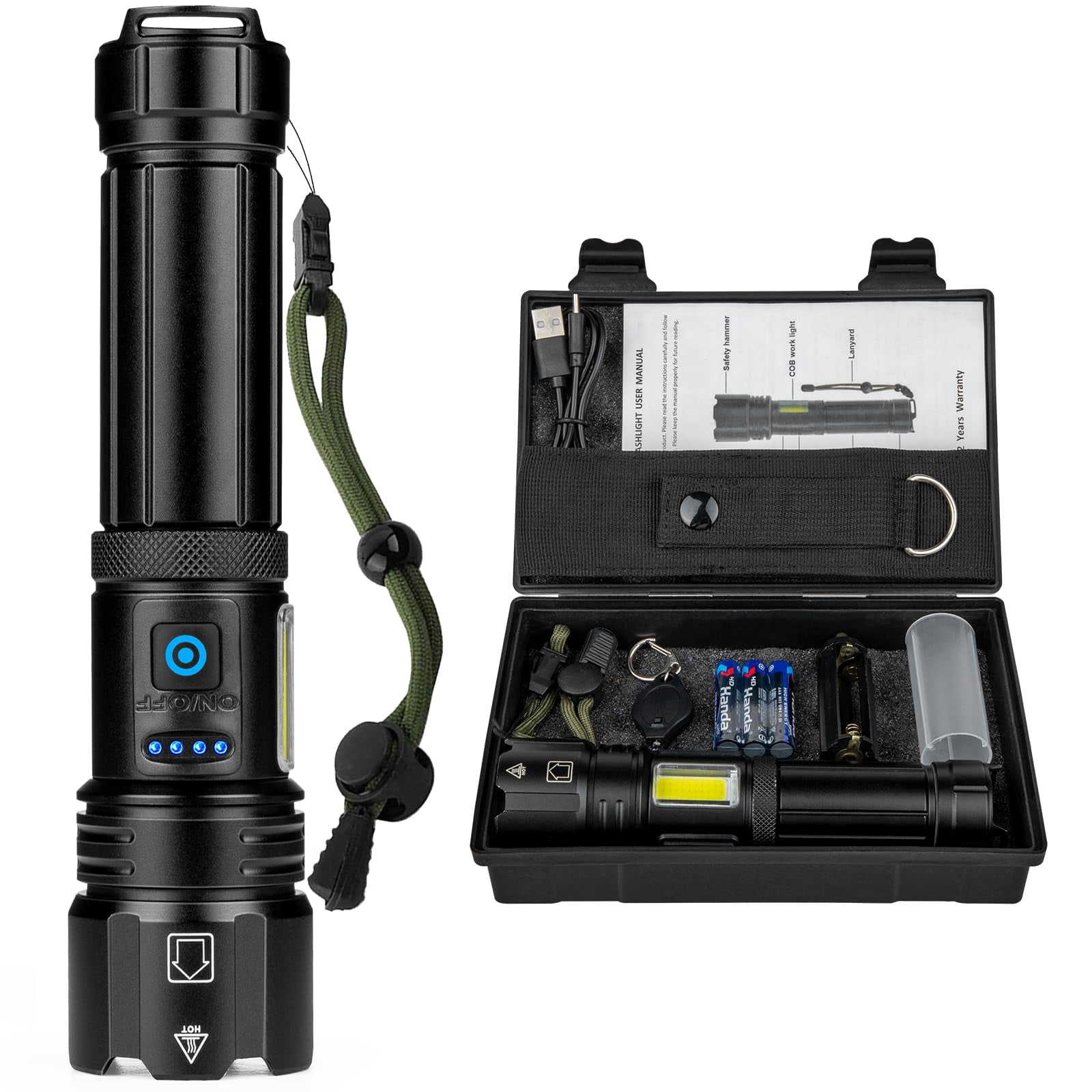 azamine Flashlights High Lumens Rechargeable - 990000 Lumen Super ...