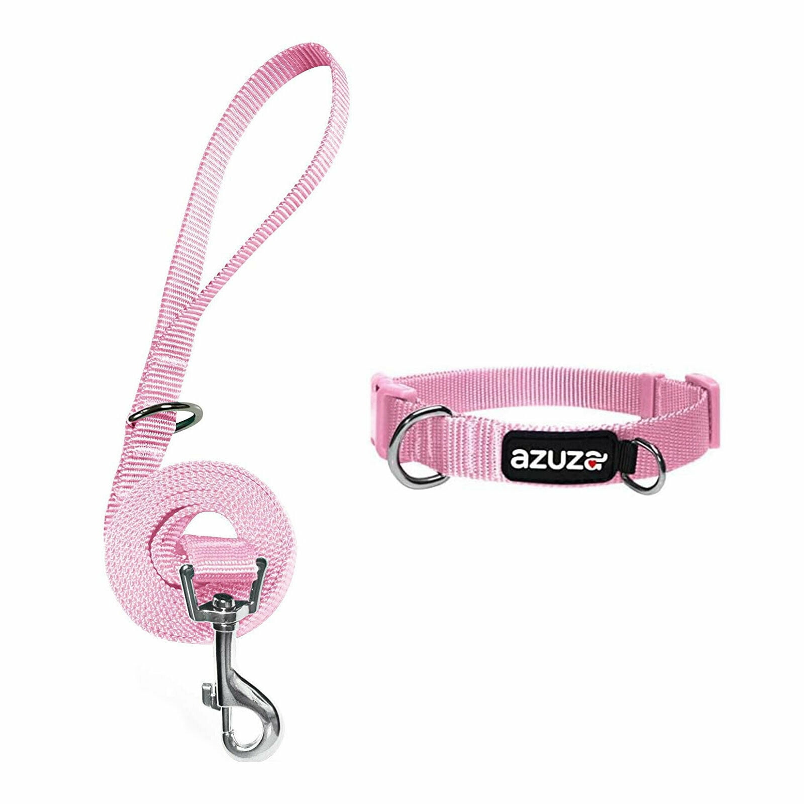 azuza Dog Collar and Leash Set Nylon Collar Leash for Small Medium and ...