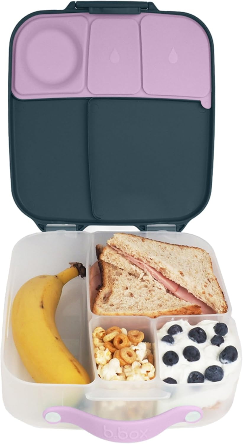 b.box Lunch Box for Kids w/ 4 Compartments (2 Leak Proof), w/ Gel Pack ...