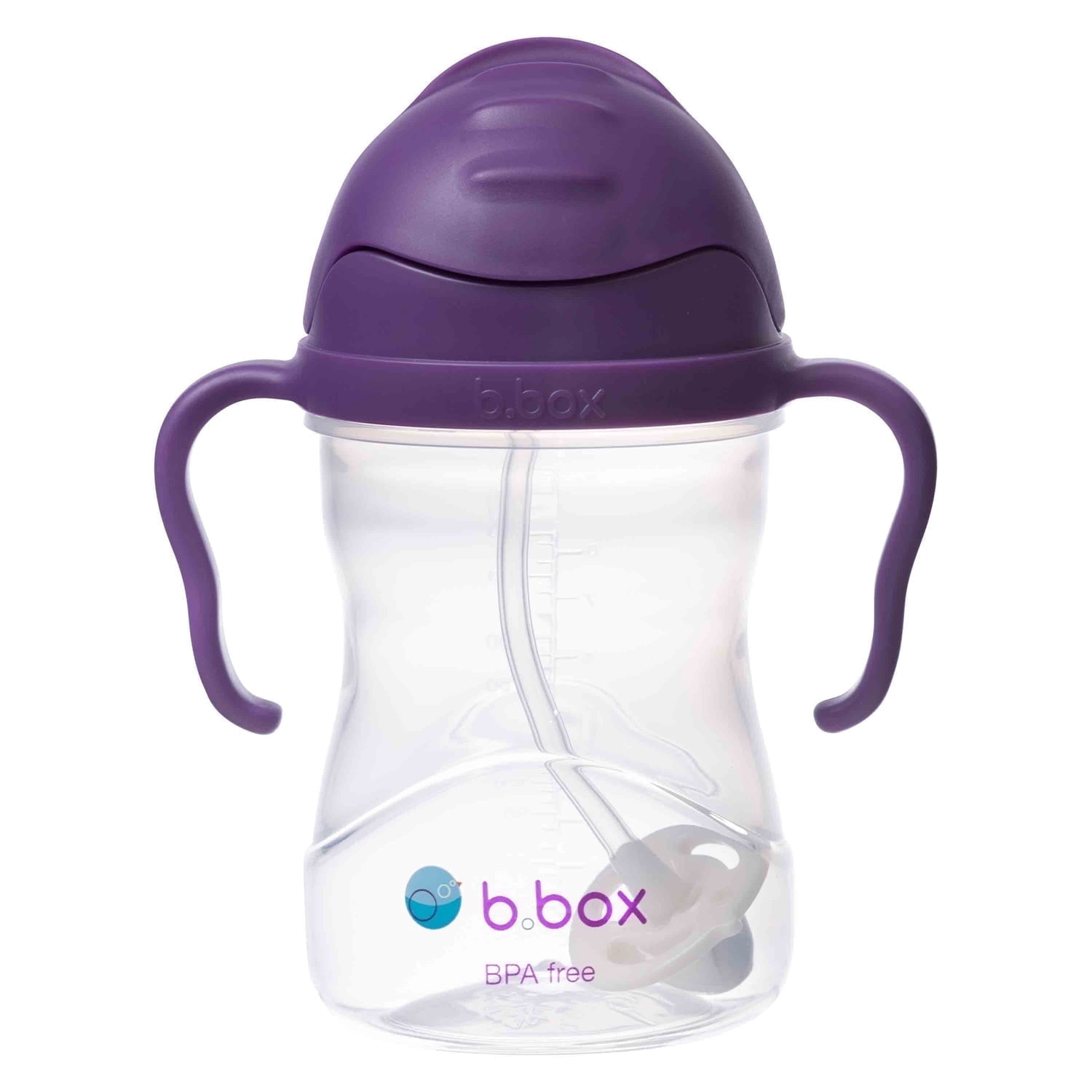 b.box Sippy Cup with Weighted Straw - Spill Proof, 8 oz, Grape, BPA ...