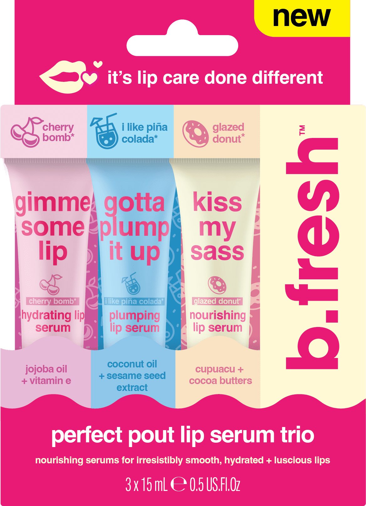 B. fresh Perfect Pout Nourishing Lip Serum Trio 3 x .05 floz - Walmart.com