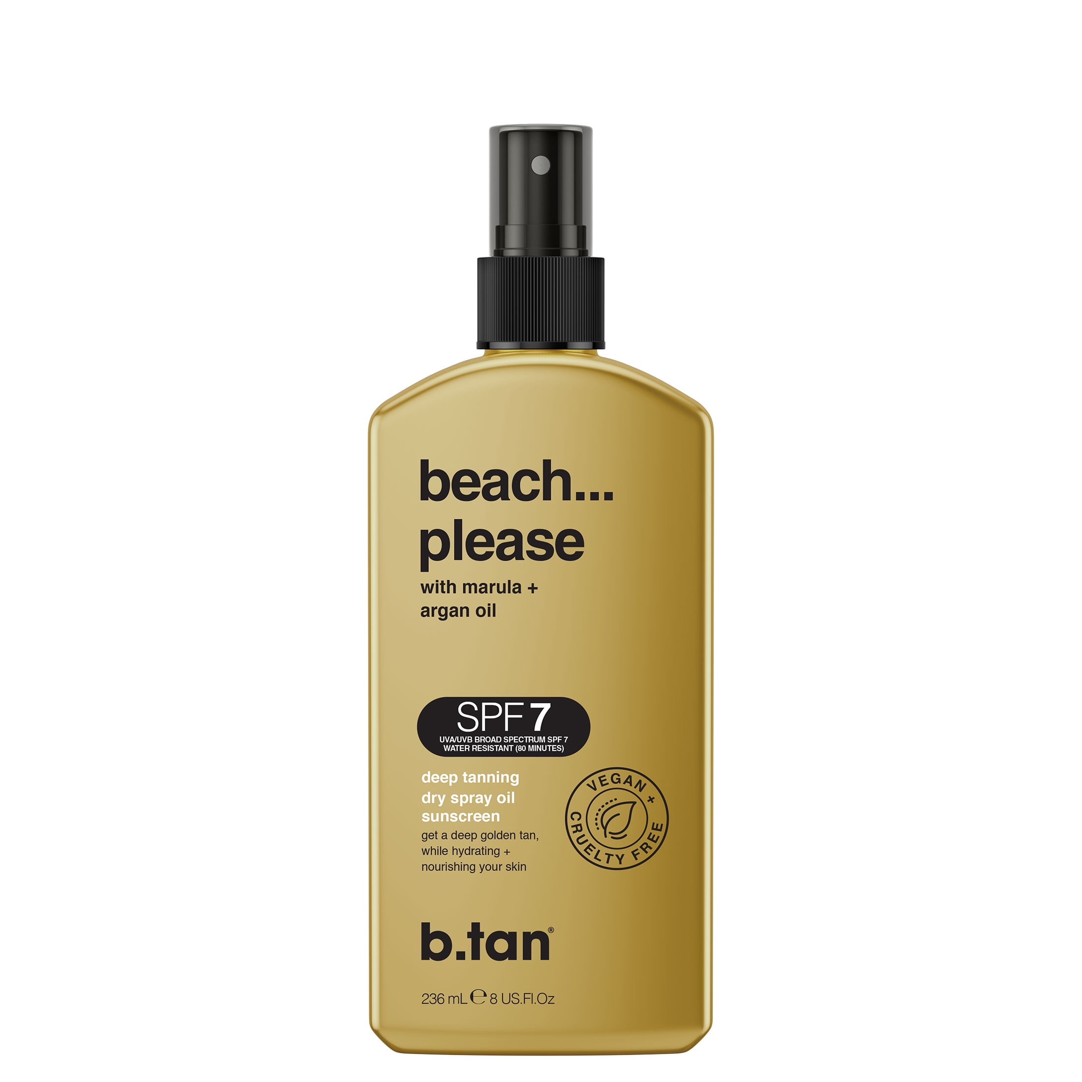 B.TAN SPF 7 Tanning Oil with Marula & Argan Oil – 8 fl oz Beach Bronze Protection - Walmart.com