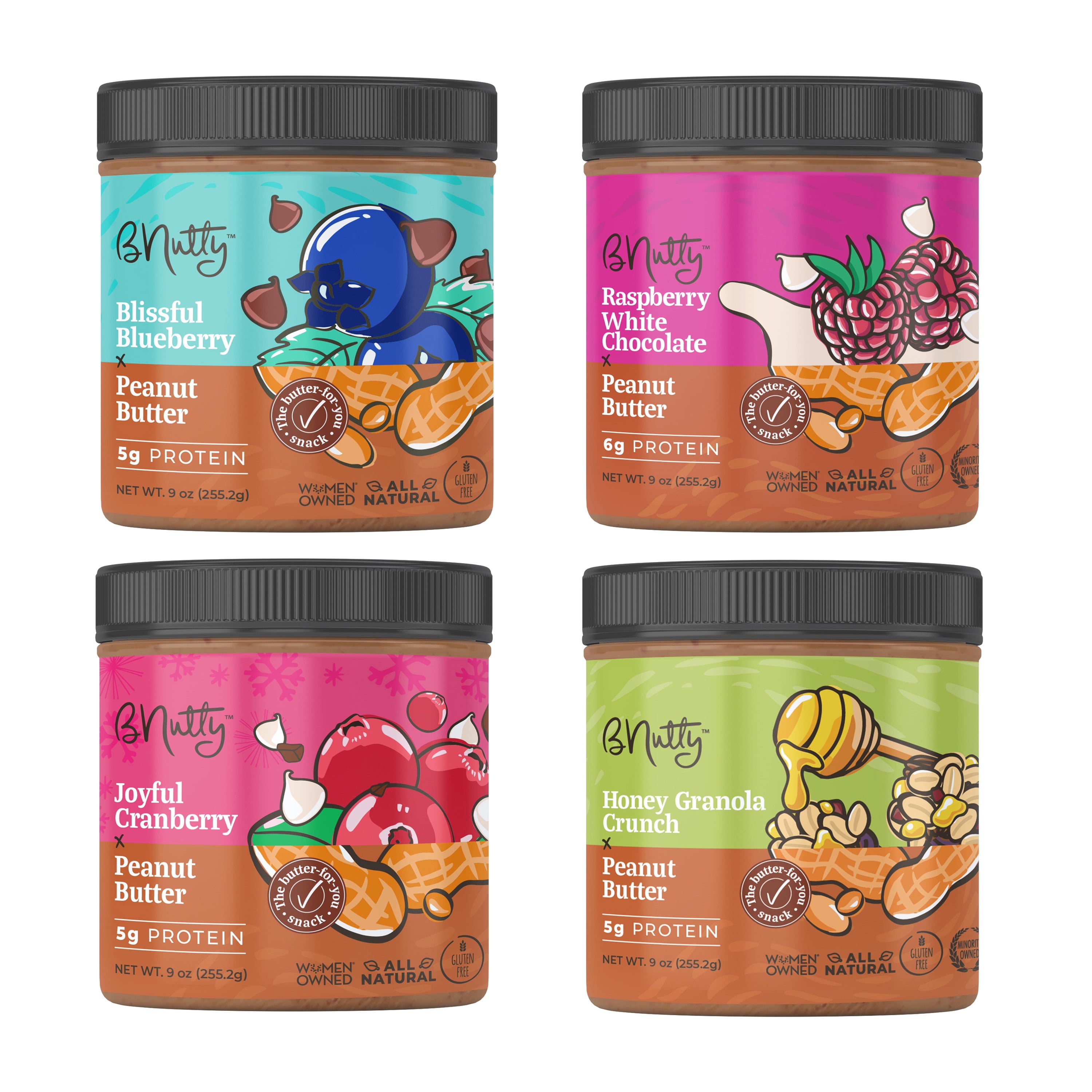 bNutty Gourmet Peanut Butter Snack, Sweet Fruit Lover's Variety Pack, 9 ...