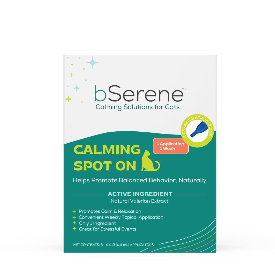 bSerene Valerian Calming Spot On for Cats 3 Applications Convenient ...