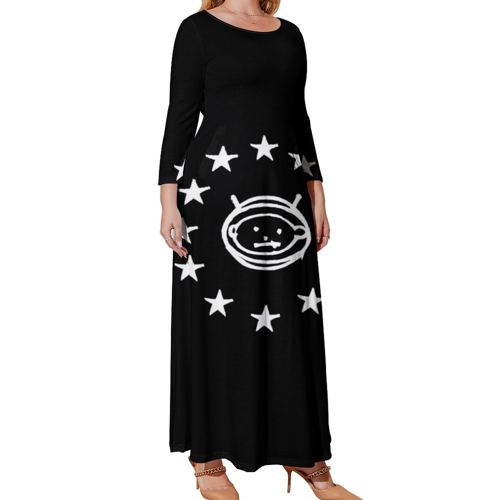 baby Astro big blue Long Sleeved Dress Evening gown woman dress prom ...