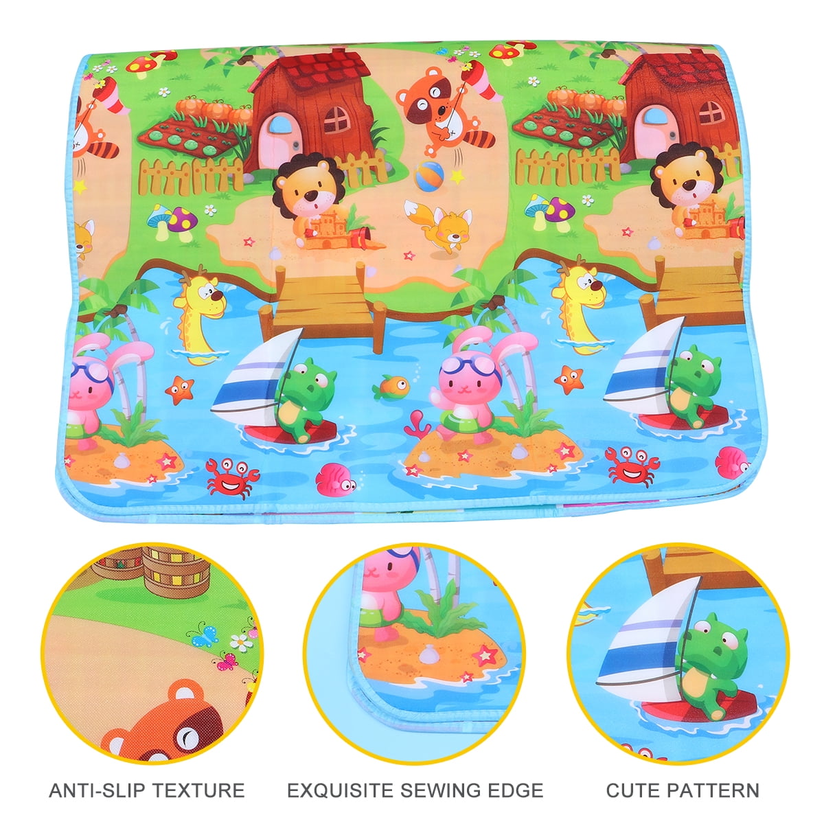 baby floor mat Double-Sided Cartoon Newborn Play Mat Safe Crawling Play ...
