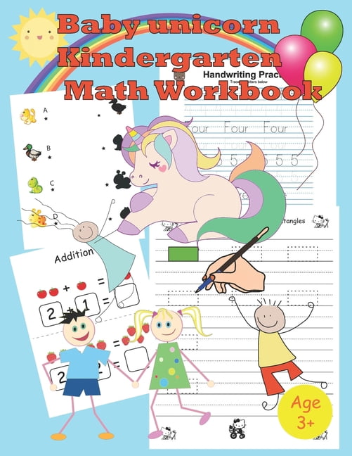 baby unicorn kindergarten math workbook : Activity Book for Kids ...