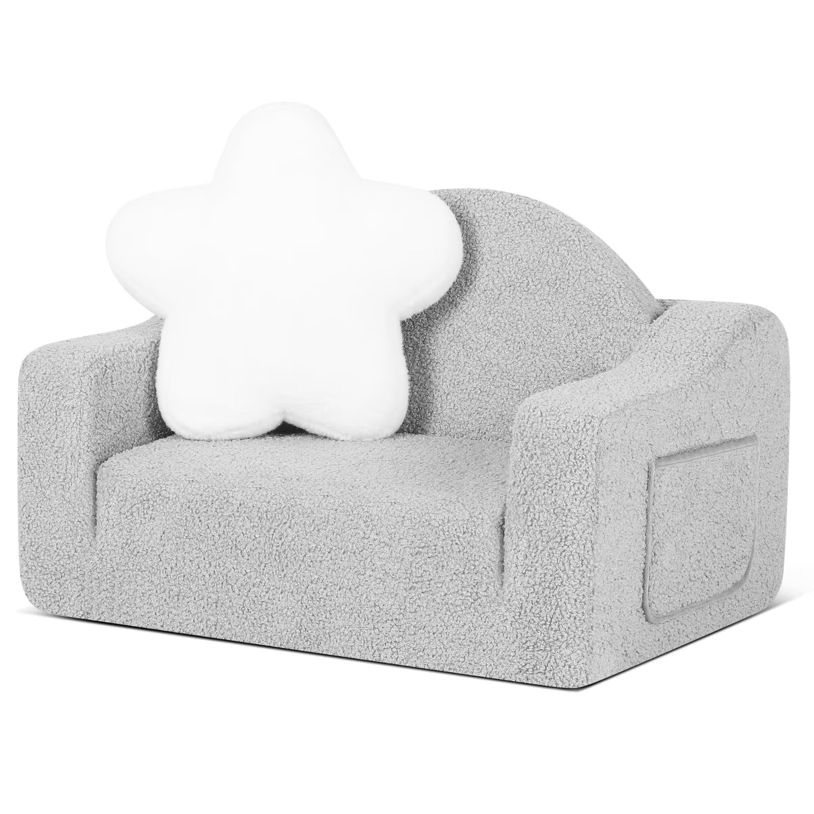 babyeap Kids Couch,2-in-1 Soft Toddler Couch Fold Out,Convertible Sofa ...