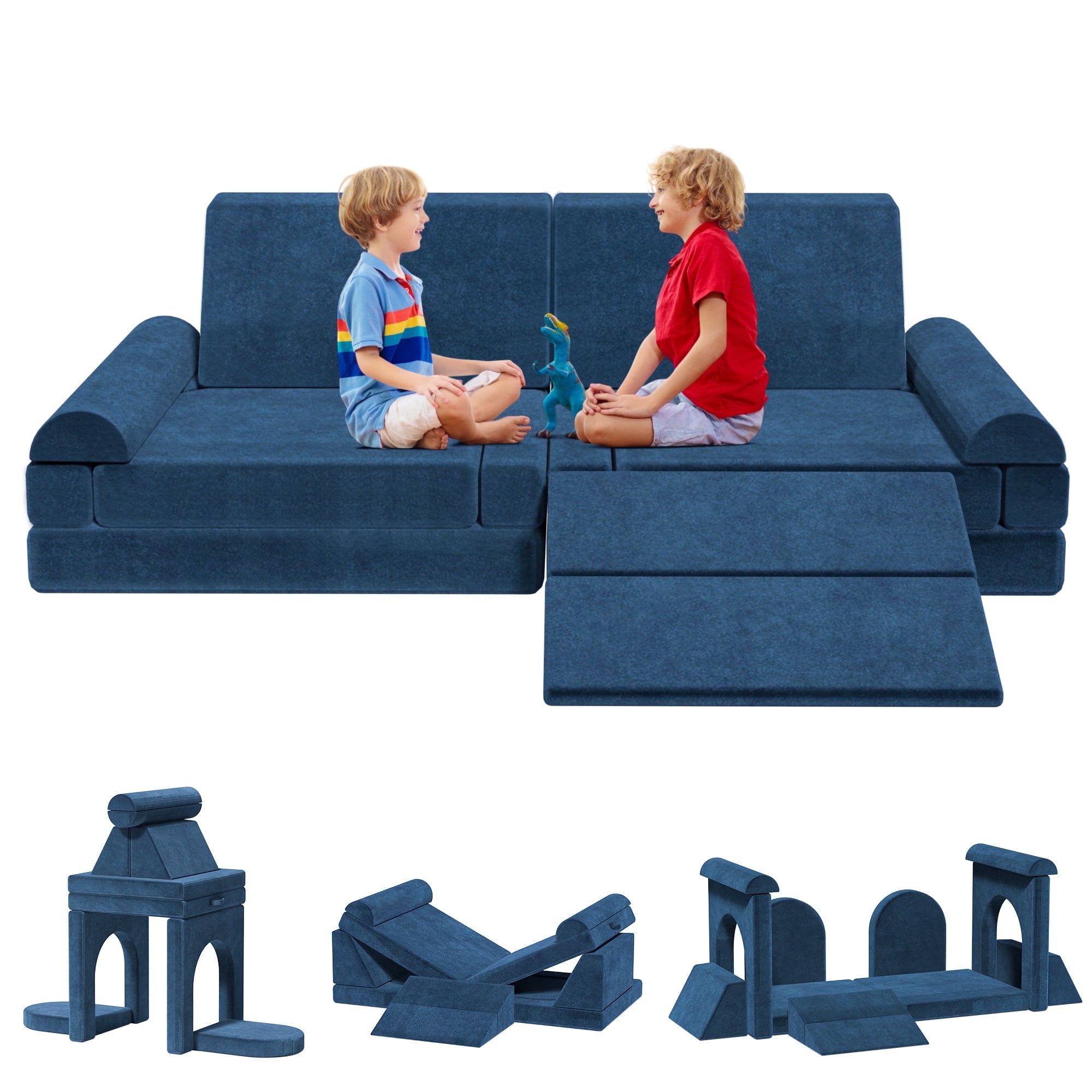 babyeap Kids Couch Sofa,11PCS Modular Sectional Sofa,Convertible ...