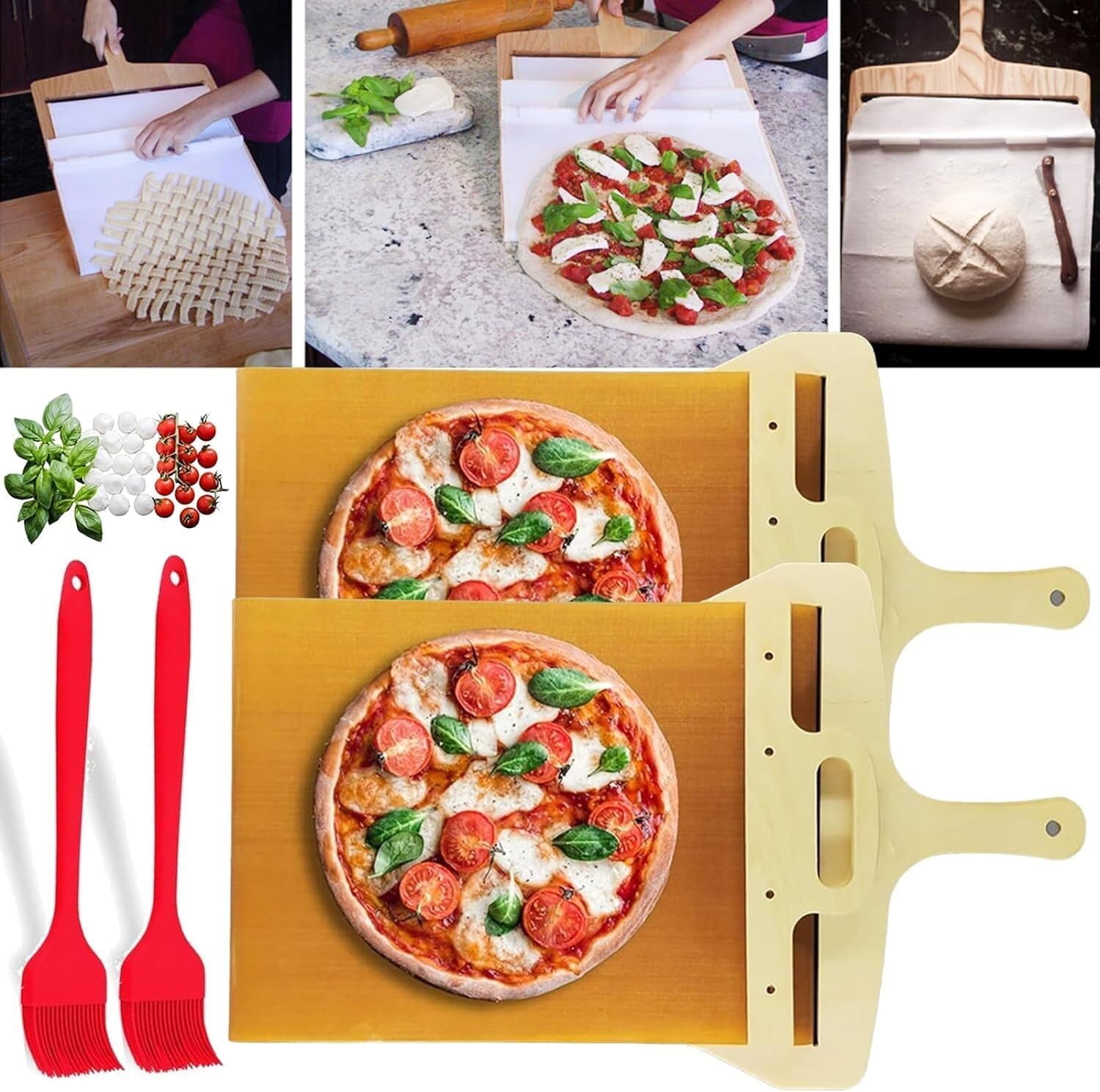 bacion Sliding Pizza Peel,Pizza Smart Slider,Sliding Pizza Shovel,Self ...