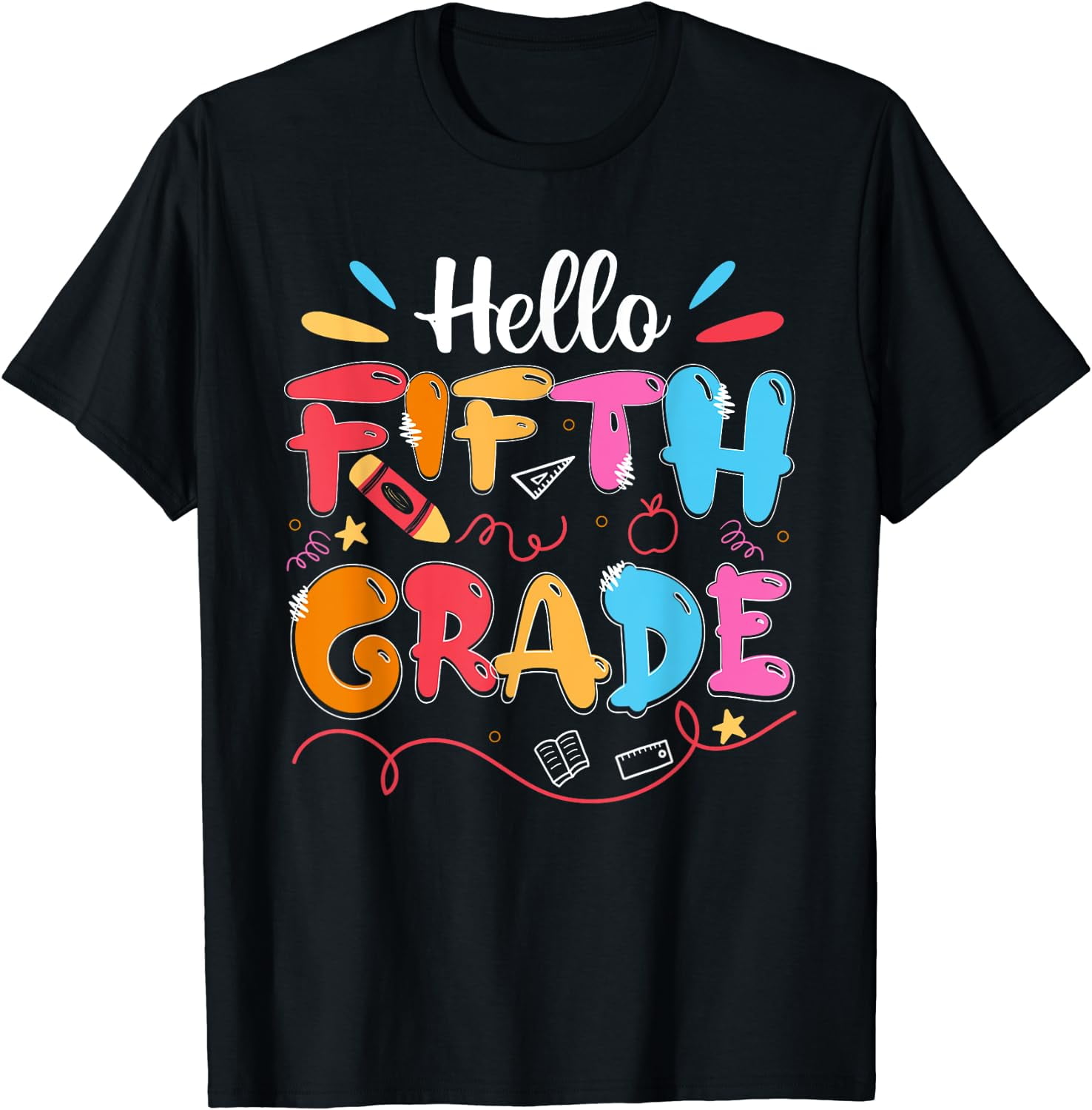 back to school hello Fifth 5th grade for kids boy Teachers T-Shirt ...
