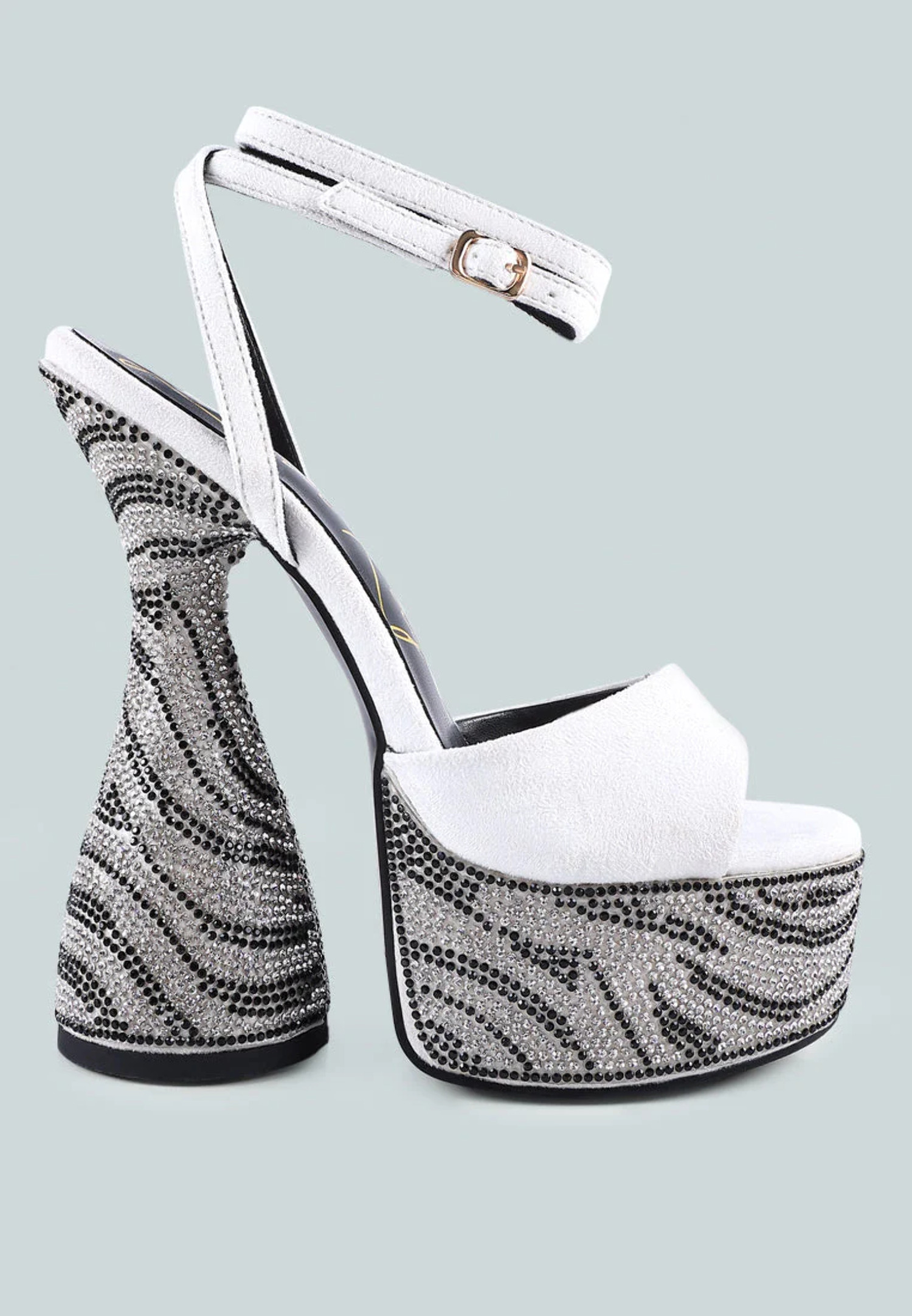 backstage rhinestone embellished ultra high platform sandals - Walmart.com