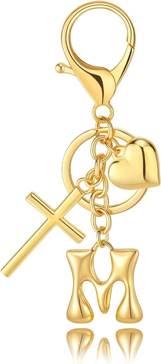bag Charms Keychains Women, Cross Cute Heart Letter Key Chain Purse ...