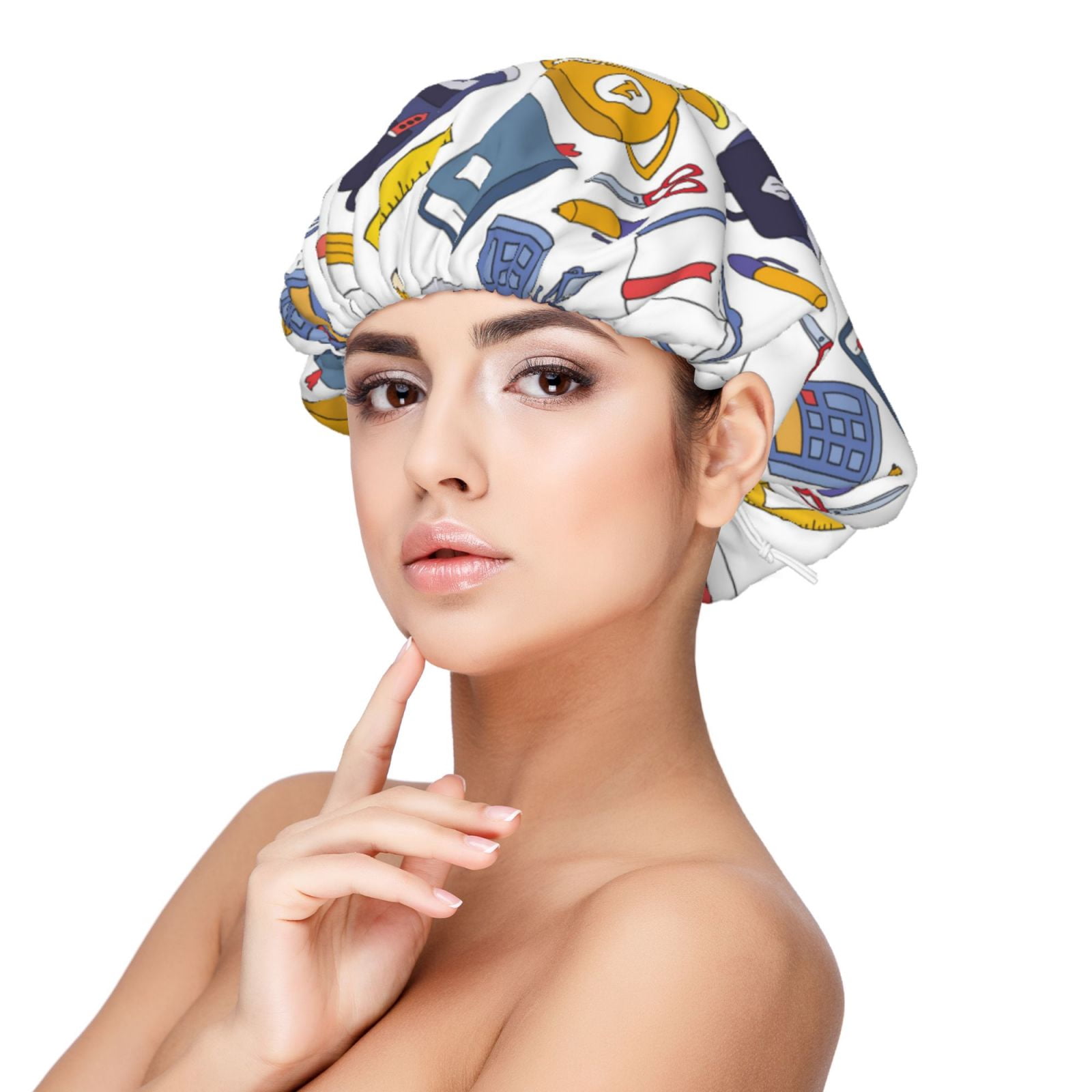 bag ruler pen Print Silk Bonnet for Sleeping Women Men, Adjustable ...