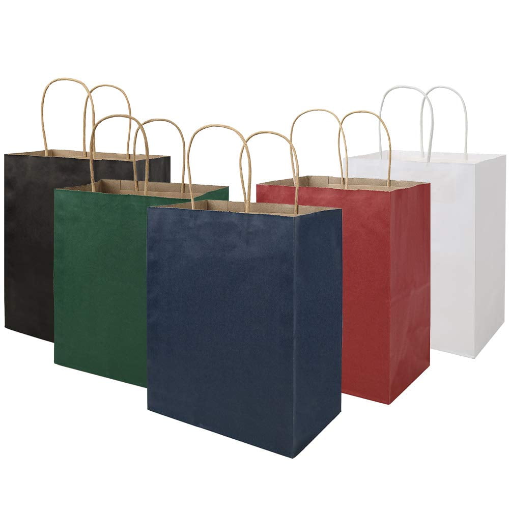 bagmad 100 Pack Multicolour AIF9 Medium Gift Bags Bulk, 8x4.75x10 Inch ...