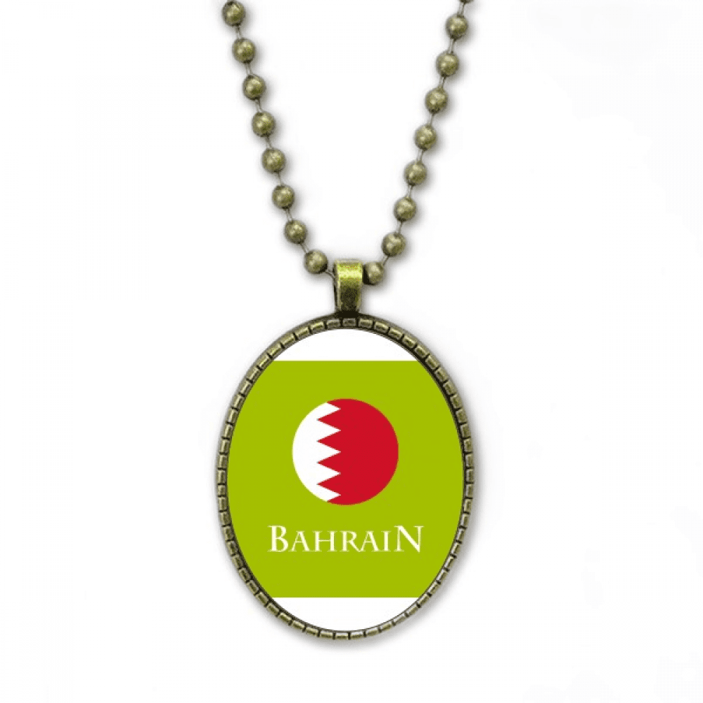 bahrain asian flag persian gulf necklace vintage chain bead pendant ...