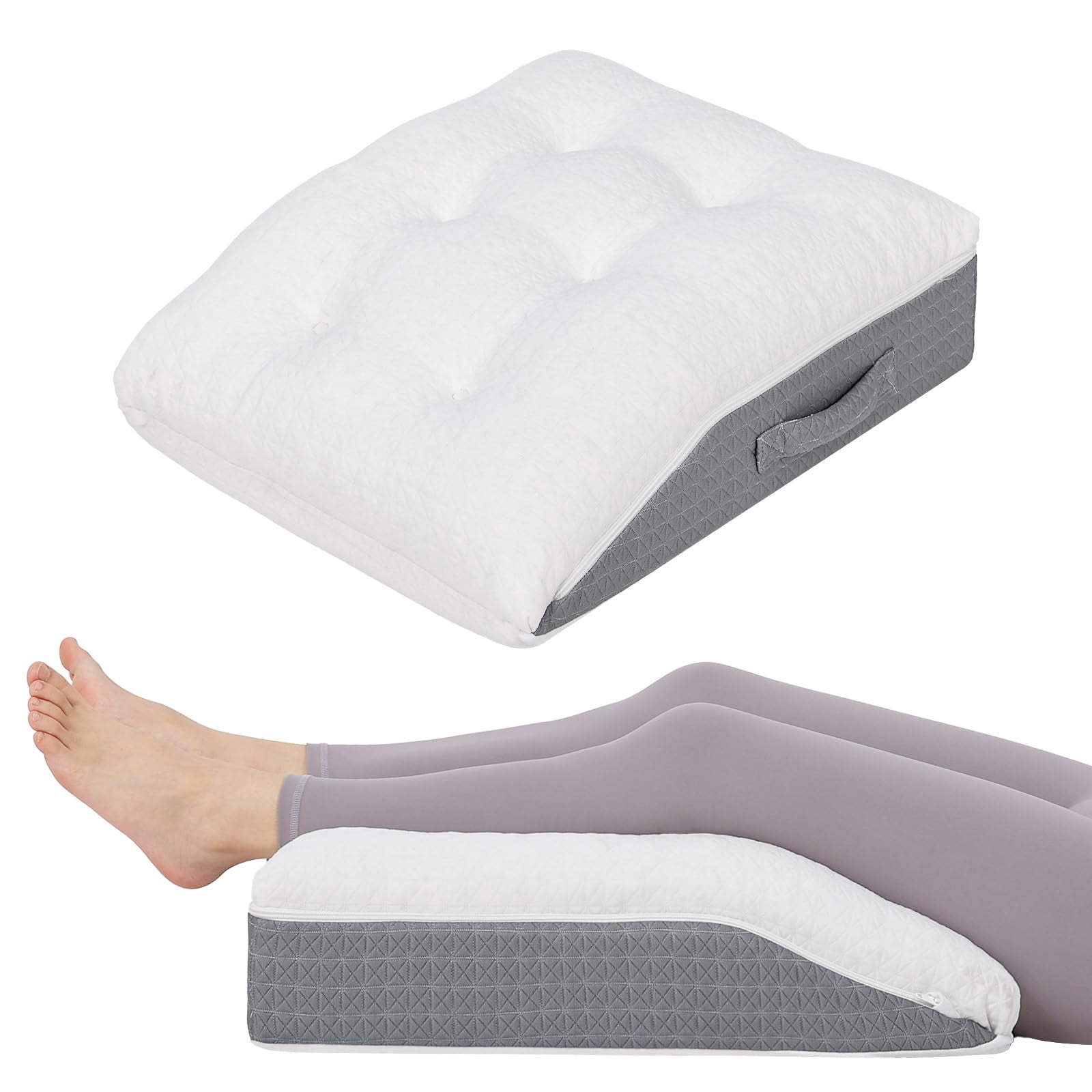 baibu, Leg Elevation Pillow, 18x23.5x6 inches, Memory Foam Wedge ...