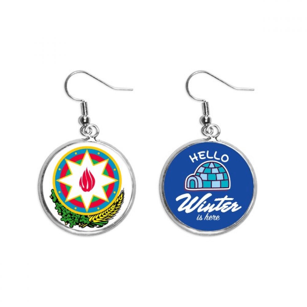 baku azerbaijan national emblem dangle drop winter ice earring jewelry ...