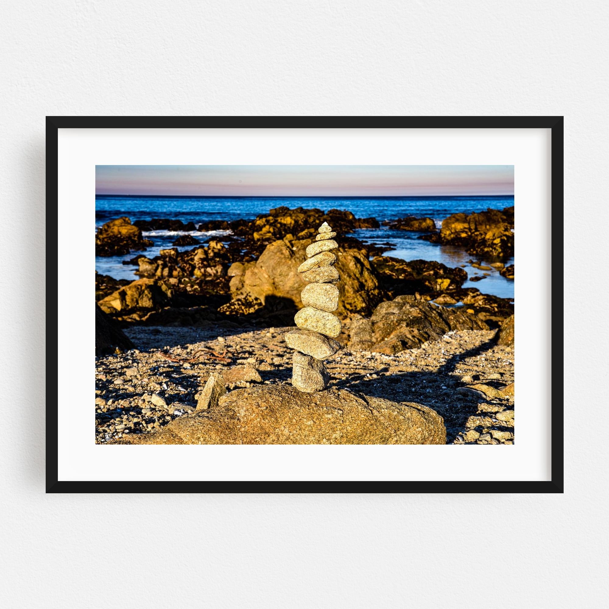 balanced zen rock stack on shore - Pacific Grove California Photography ...